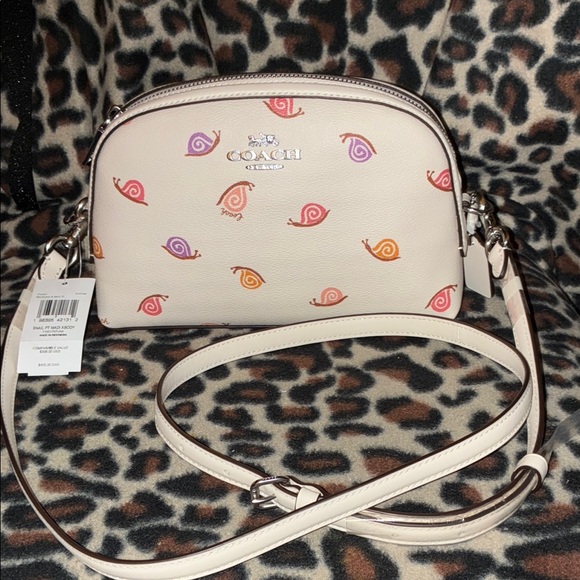 Coach | Bags | Coach Cream Crossbody Bag With Multicolor Snail Print ...